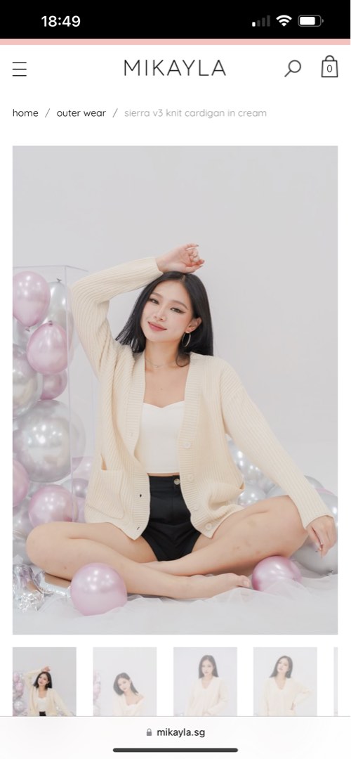 Mikayla v3 Sierra Knit Cardigan in Cream, Women's Fashion, Coats ...