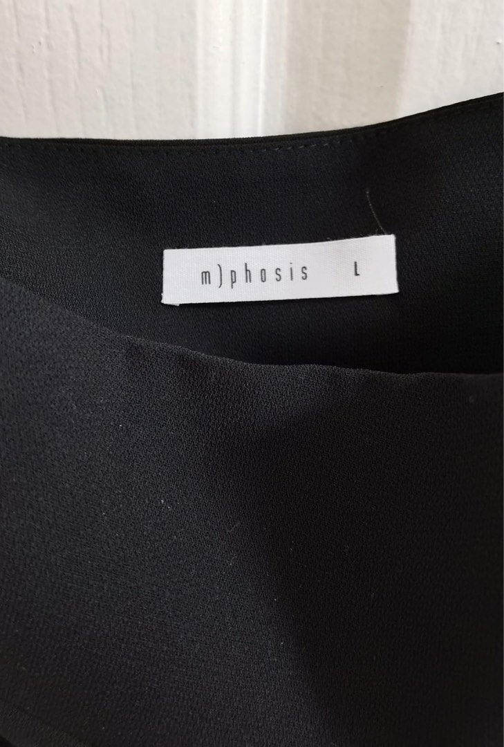 M)phosis classic pure black long skirt/dress x 1 L size, special design ...