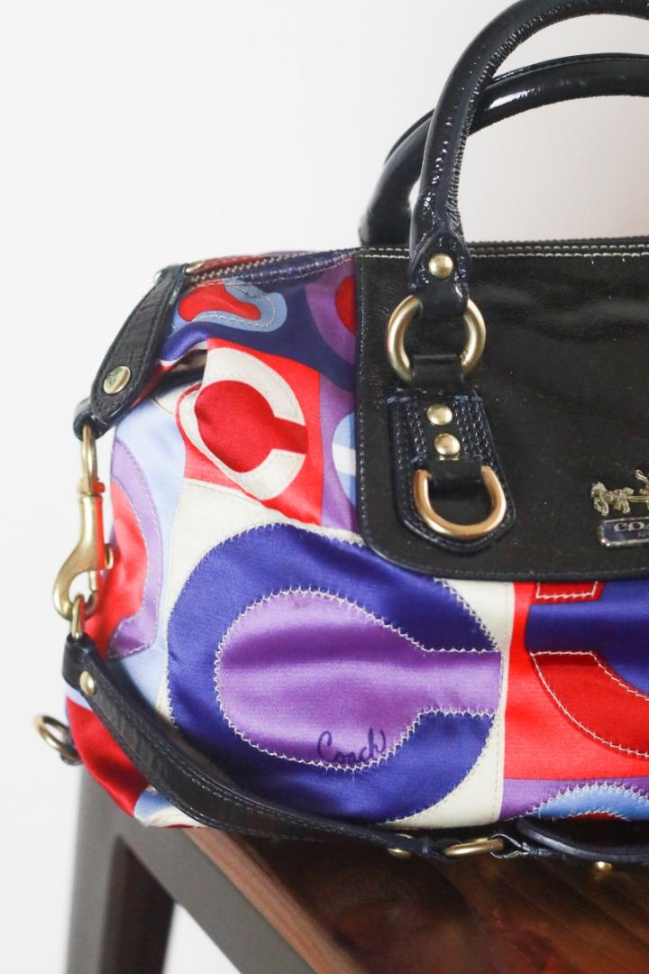 Multi Color Satin Coach Bag, Luxury, Bags & Wallets on Carousell