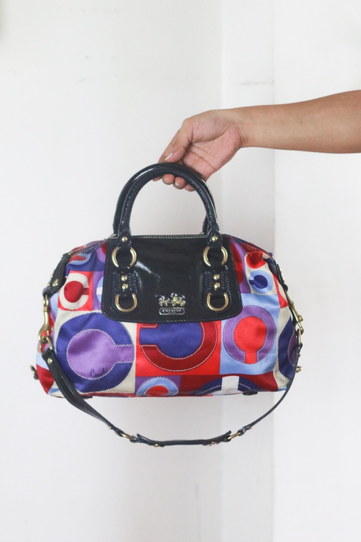 Multi Color Satin Coach Bag, Luxury, Bags & Wallets on Carousell