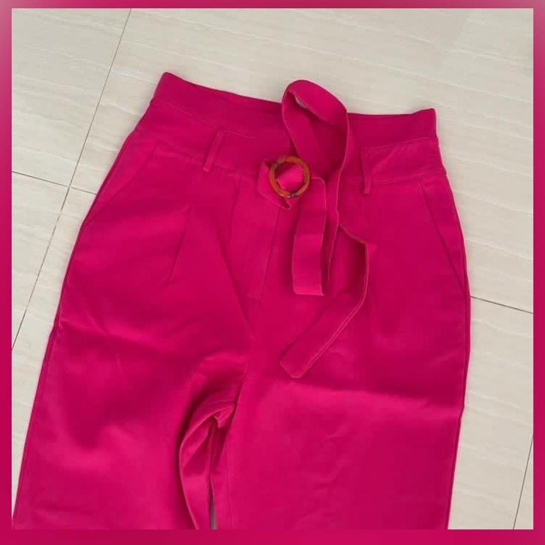 New Fuschia pants hi waist with slit waist 28-30 P1,500, Women's ...