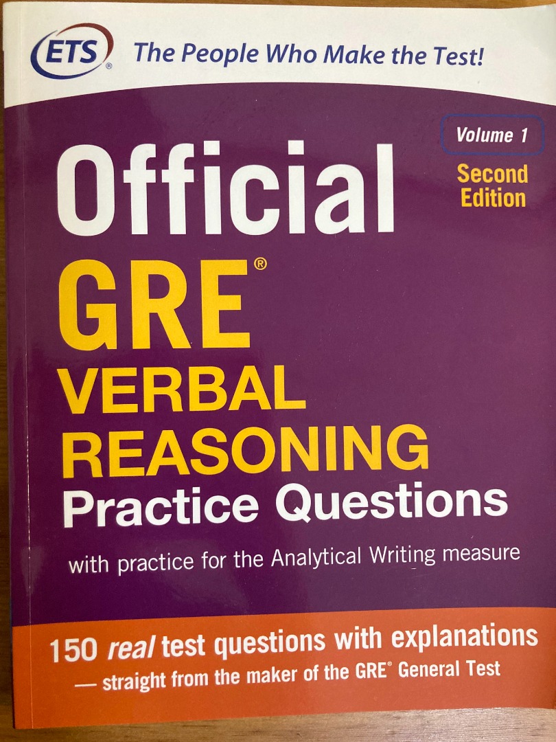 Official GRE Verbal Reasoning - ETS, Hobbies & Toys, Books & Magazines ...