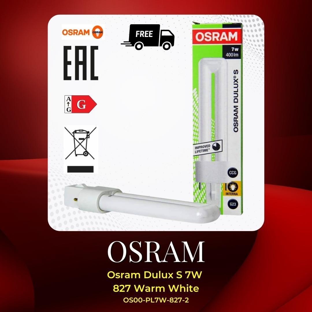 Osram Fluorescent Lamp Bulb Dulux S 7W 827 2700K Warm White, Furniture & Home Living, Lighting ...