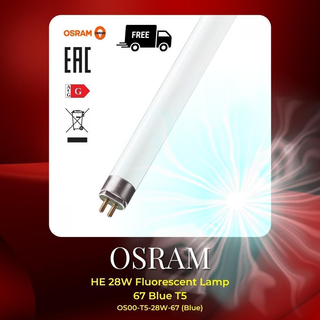 Osram Fluorescent Light Tube Lumilux T5 HE 28W 67 Blue Tubular With G5 ...