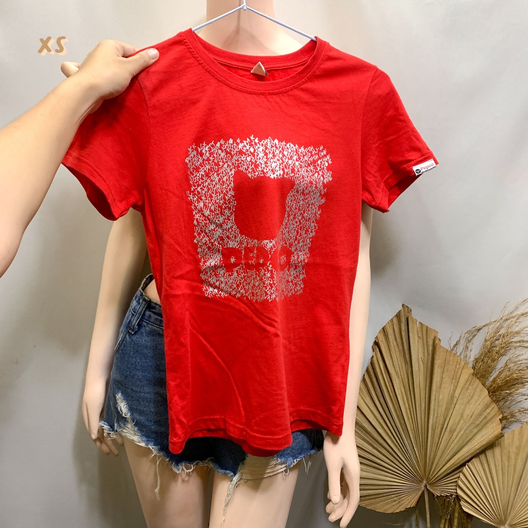 pepco red printed tshirt, Women's Fashion, Tops, Shirts on Carousell