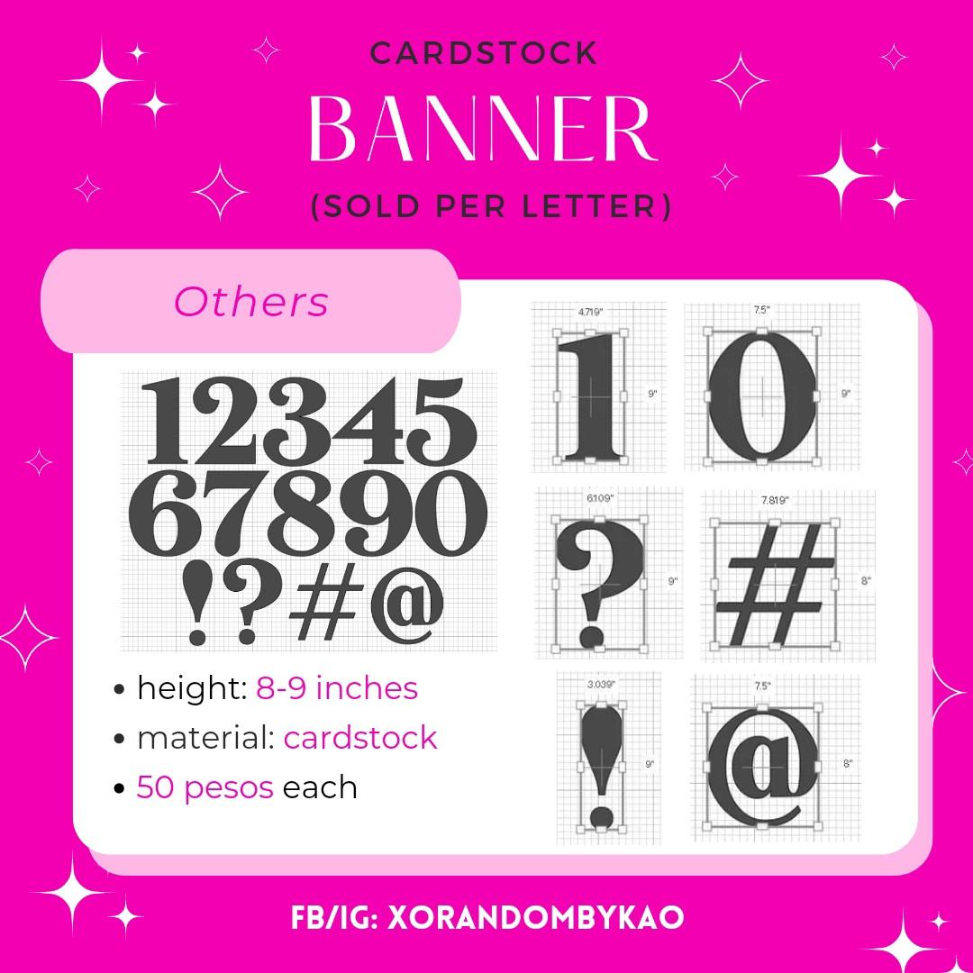 Personalized Cardstock Banner Backdrop Sold per Letter, Hobbies & Toys ...