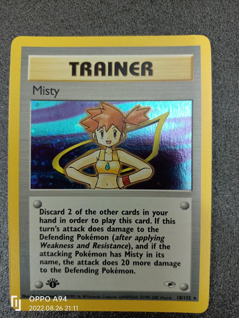 Pokemon Cards Trainer Misty First Edition (Holo), Hobbies & Toys, Toys ...