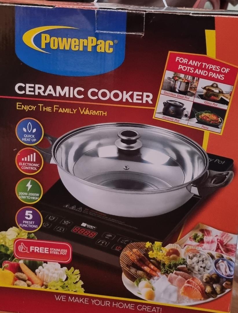 PowerPac Ceramic Cooker Steamboat (Any Pot) 2000 Watts (PPIC880), TV ...
