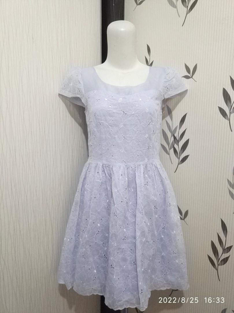 Premium Midi Brukat Dress Lilac Cantik - LD : 86, PB : 80, Fesyen ...