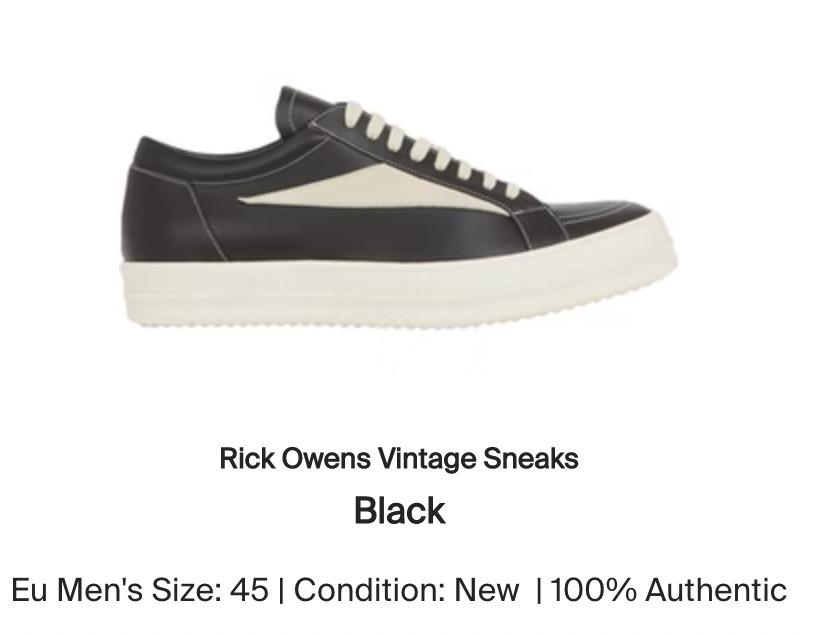 Rick Owens Vans 45, Men's Fashion, Footwear, Sneakers on Carousell