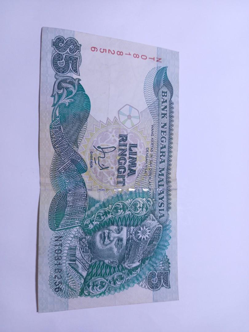 Rm5 old note (malaysia old 5 ringgit note), Hobbies & Toys, Memorabilia ...