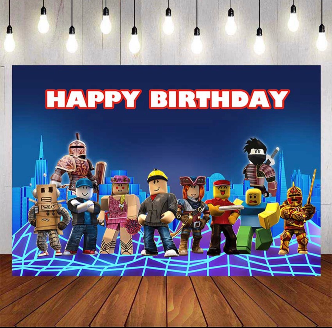 Roblox Birthday Party Backdrop 150 X 90cm Hobbies And Toys Toys And Games On Carousell