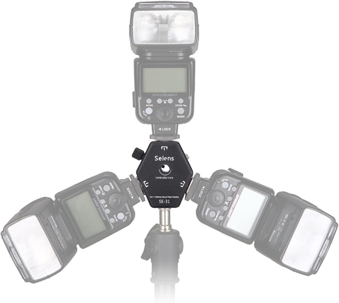 Selens Flash 3-Way Mount Shoe Umbrella Mount for Speedlite, Photography ...