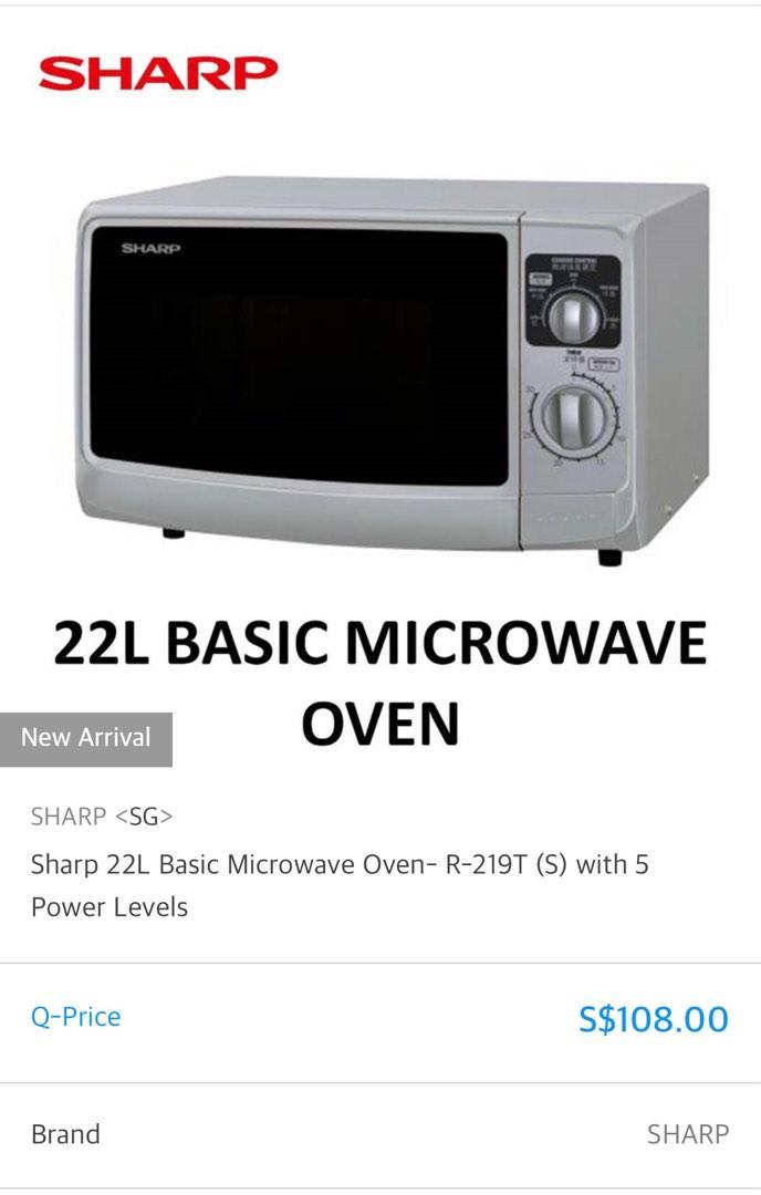 SHARP 22L Microwave Oven- R-219T (S) with 5 Power Levels, TV & Home ...