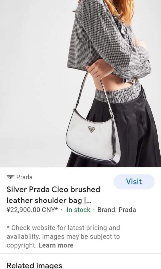 SILVER PRADA CLEO SHOULDER BAG, Luxury, Bags & Wallets on Carousell