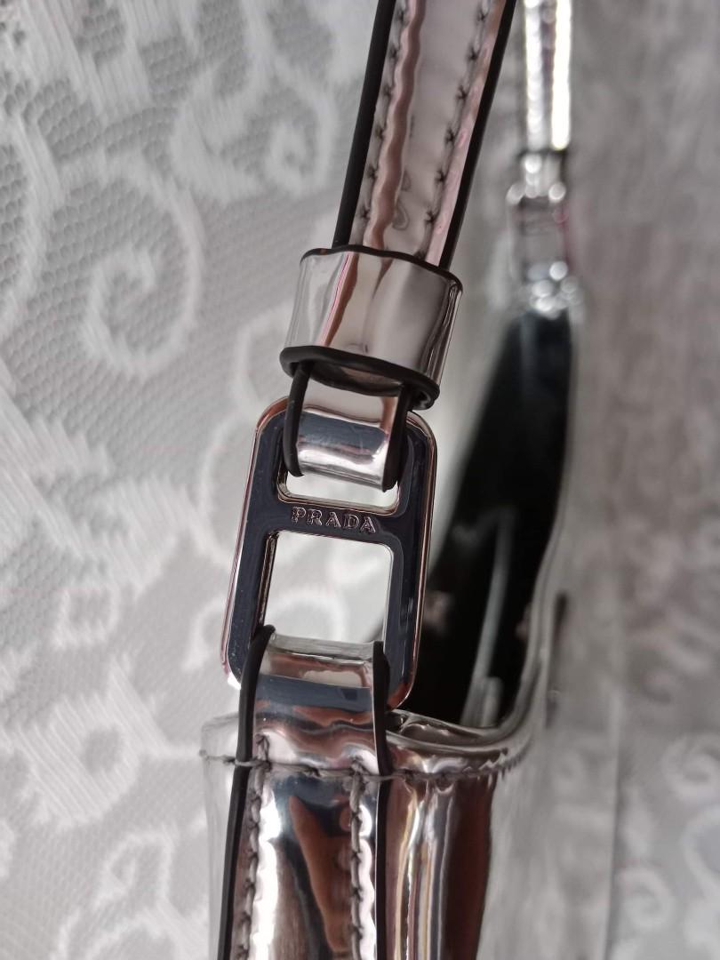SILVER PRADA CLEO SHOULDER BAG, Luxury, Bags & Wallets on Carousell