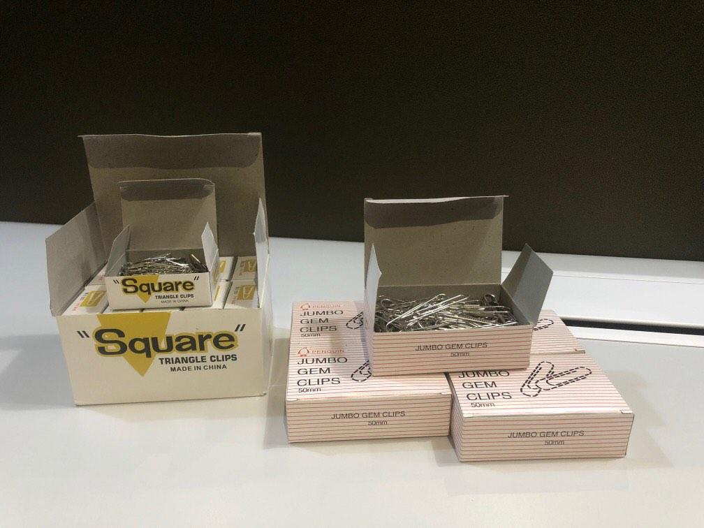 Square Triangle Clips & Jumbo Gem Clips, Hobbies & Toys, Stationery ...