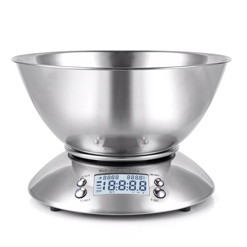 Stainless Steel Food Weighing Scale with Bowl Kitchen Scale for Food ...