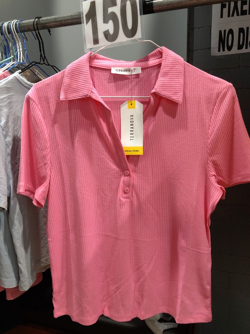 terranova pink polo top, Women's Fashion, Tops, Shirts on Carousell