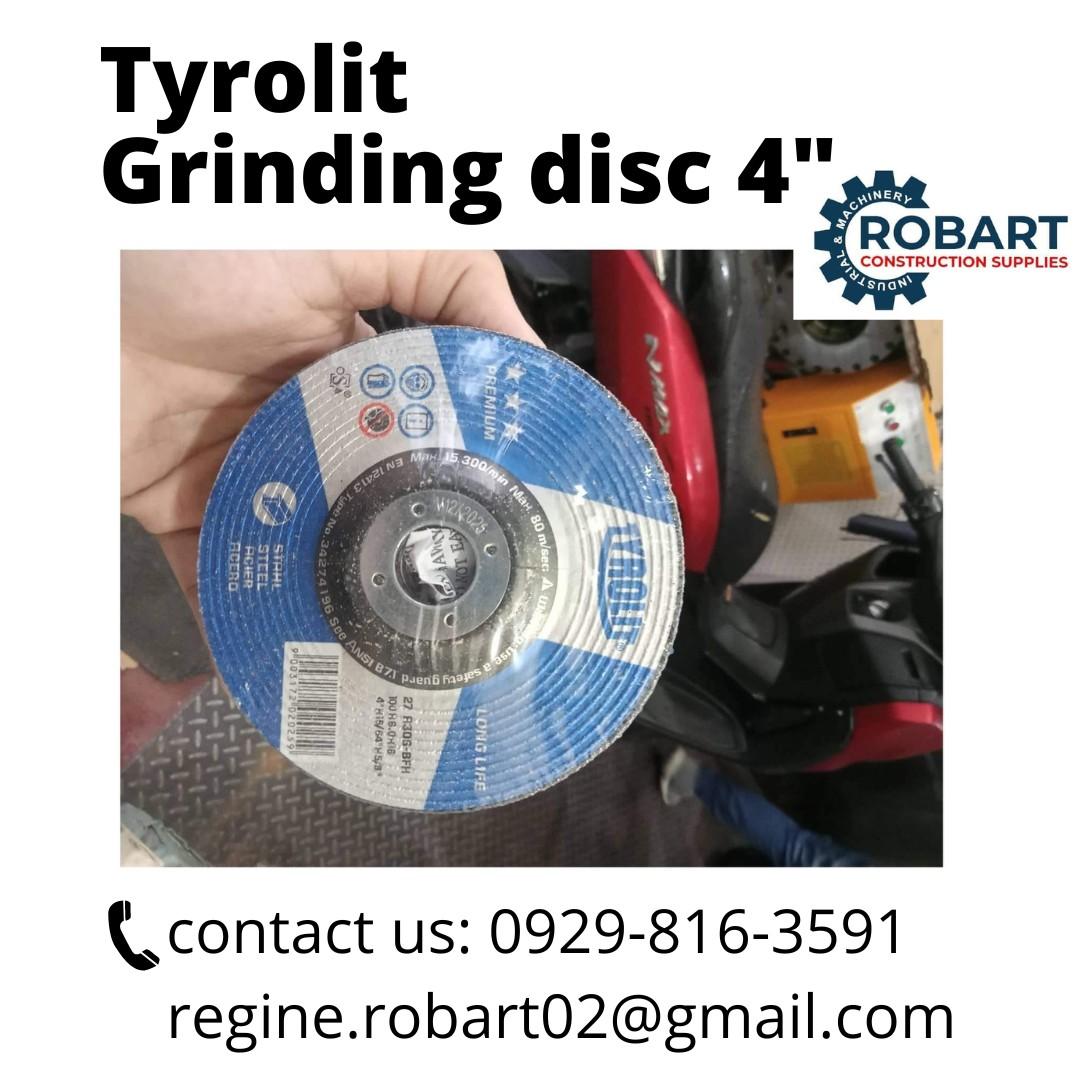 Tyrolit grinding disc 4", Commercial & Industrial, Construction Tools ...