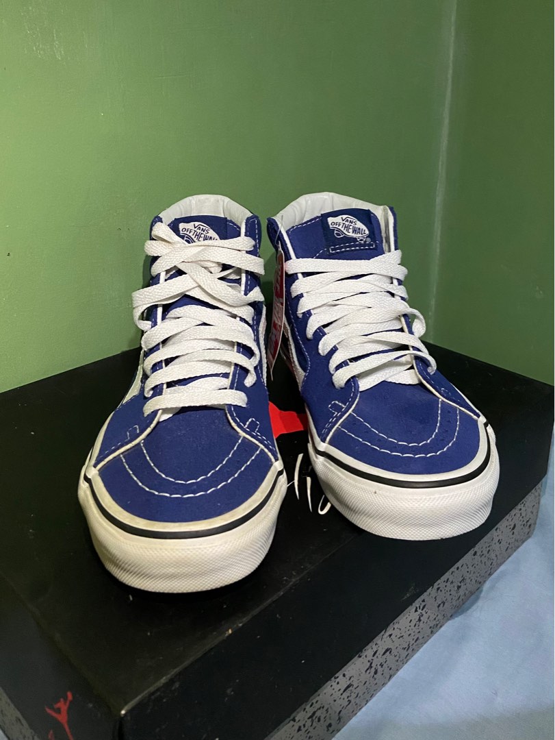 VANS BLUE SK8-HI, Men's Fashion, Footwear, Sneakers on Carousell