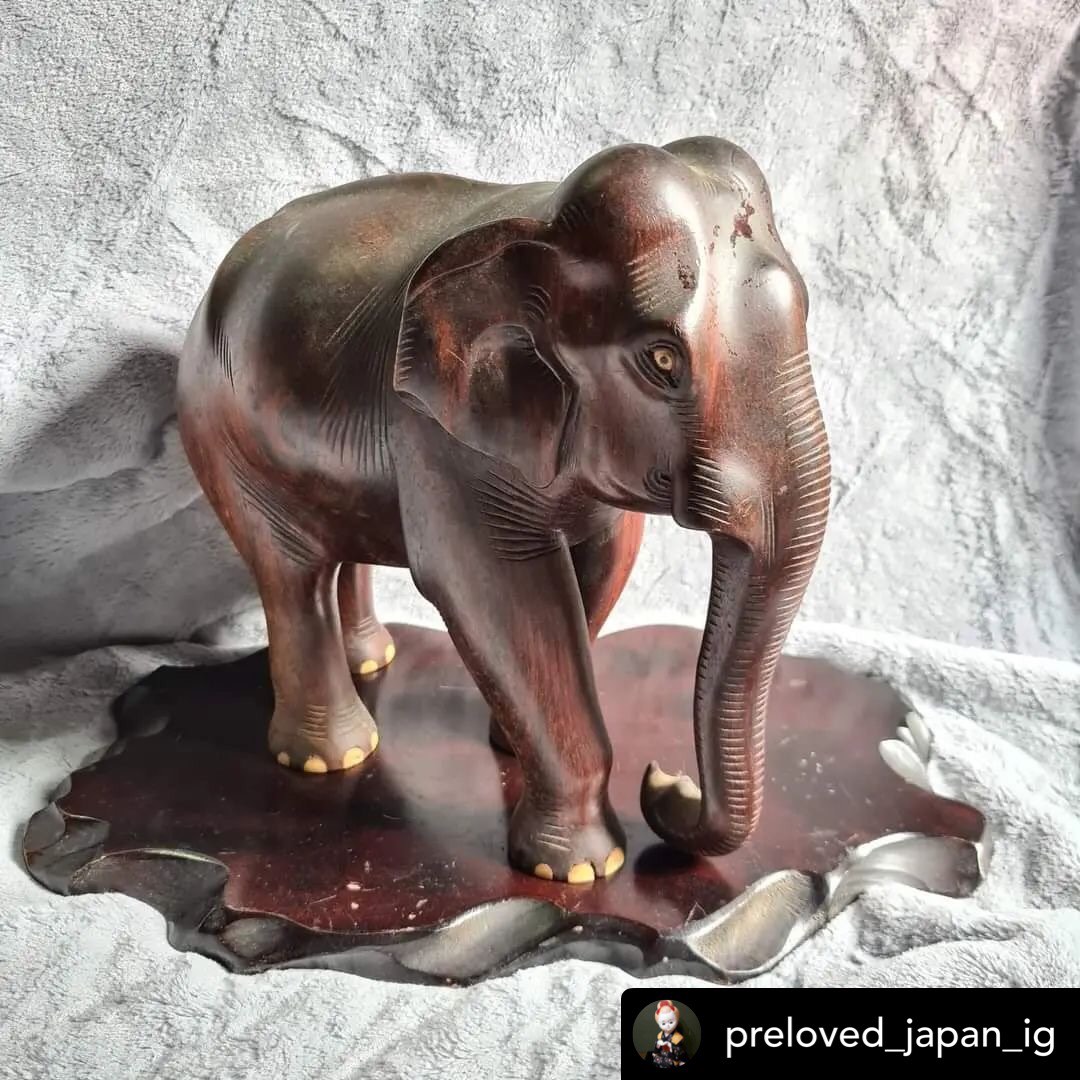 Vintage Elephant Wooden Display, Furniture & Home Living, Home Decor ...