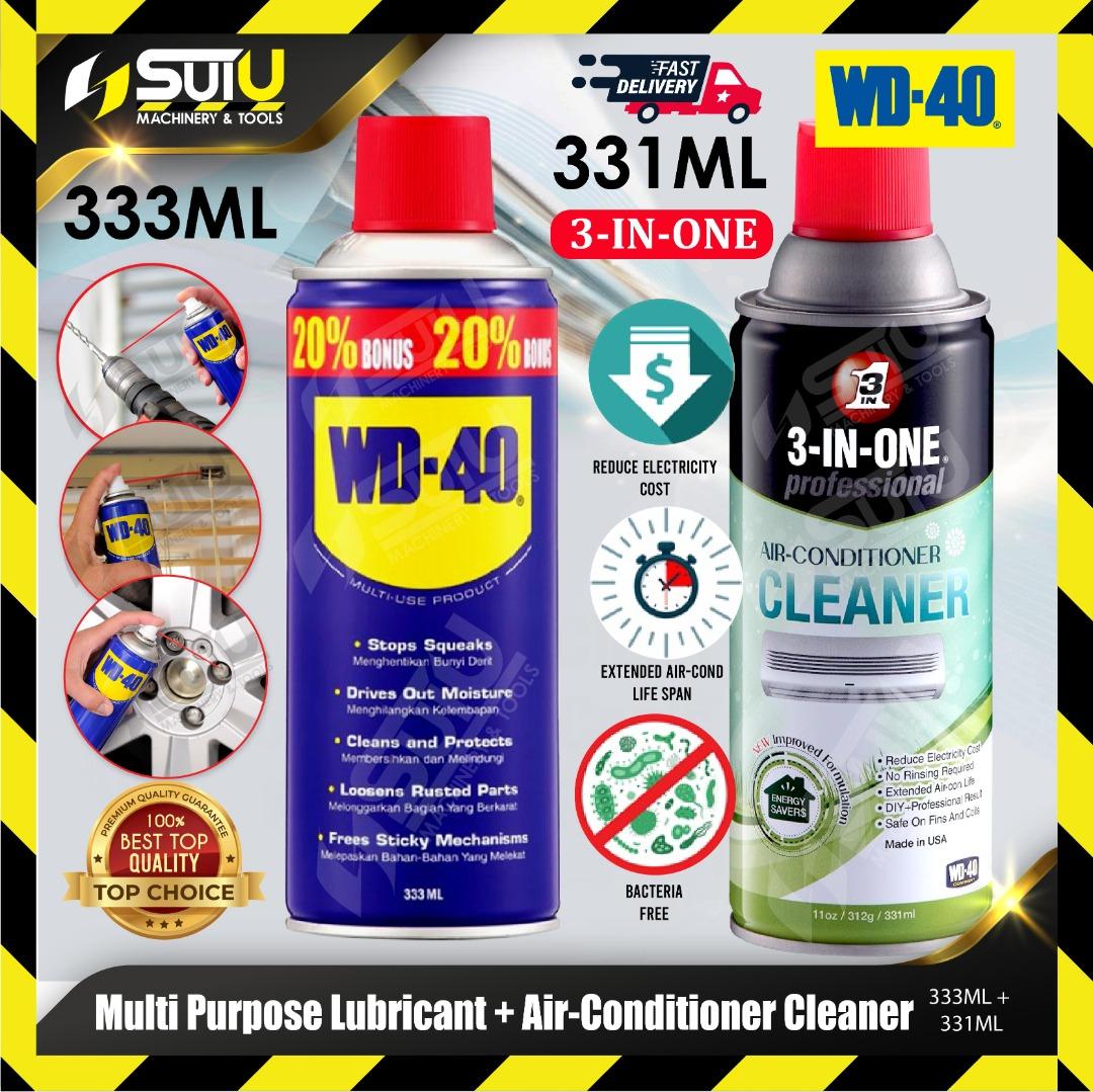 WD-40 331ML 3-In-1 Professional Air Conditioner Cleaner + 333ML Multi-Purpose Lubricant, Auto ...