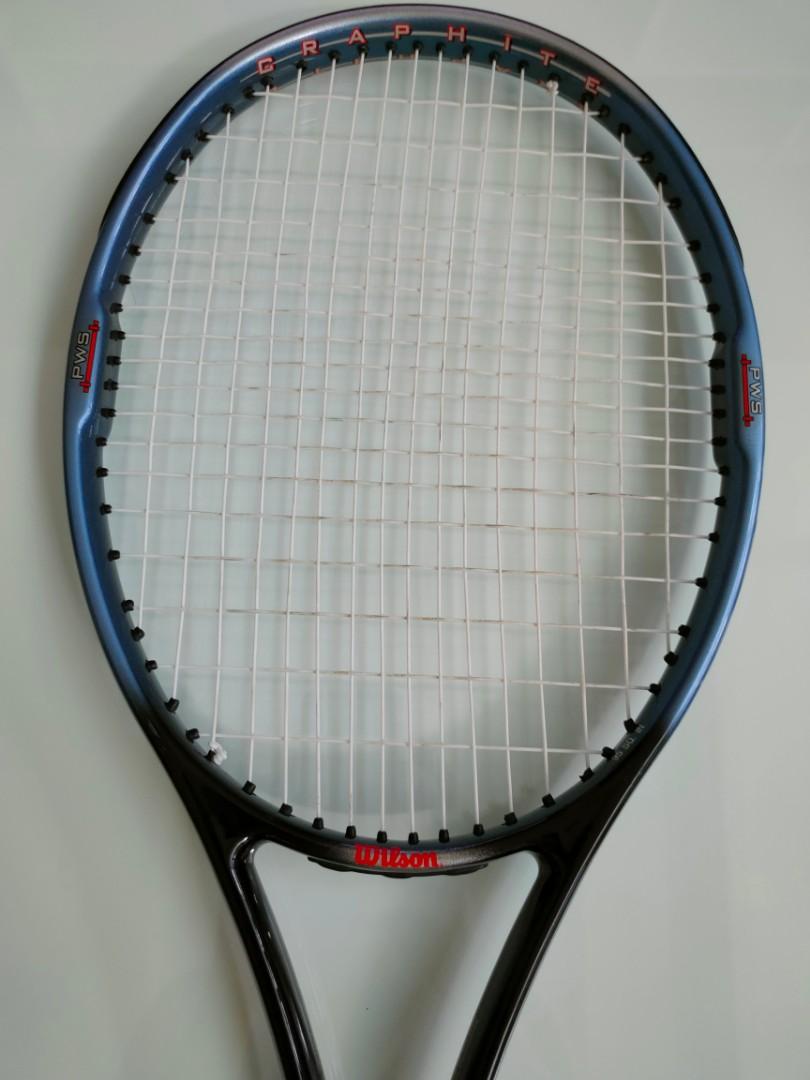 Wilson tennis racket PWS high beam series blue metallic, Olah Raga ...