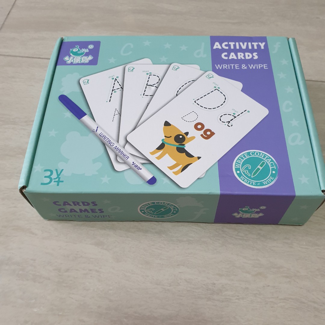 Wipe clean alphabet letter cards, Hobbies & Toys, Books & Magazines ...