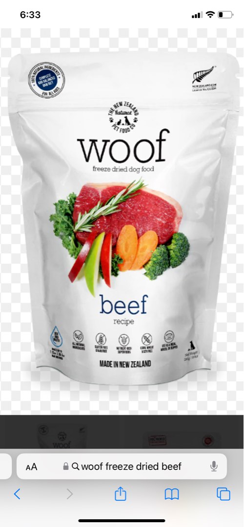 Woof Freeze Dried- Beef 1kg, Pet Supplies, Pet Food on Carousell