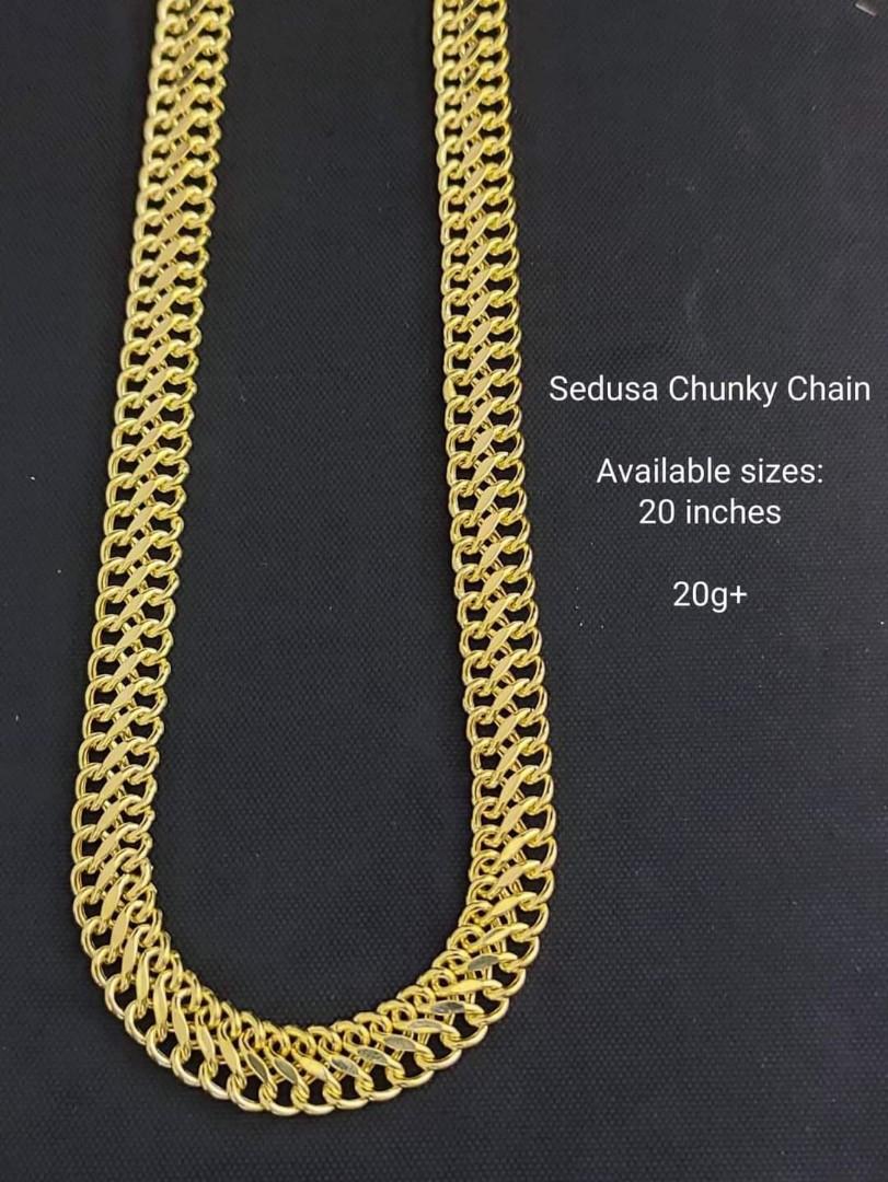 18K Saudi Gold chunky sedusa necklace, Women's Fashion, Jewelry ...