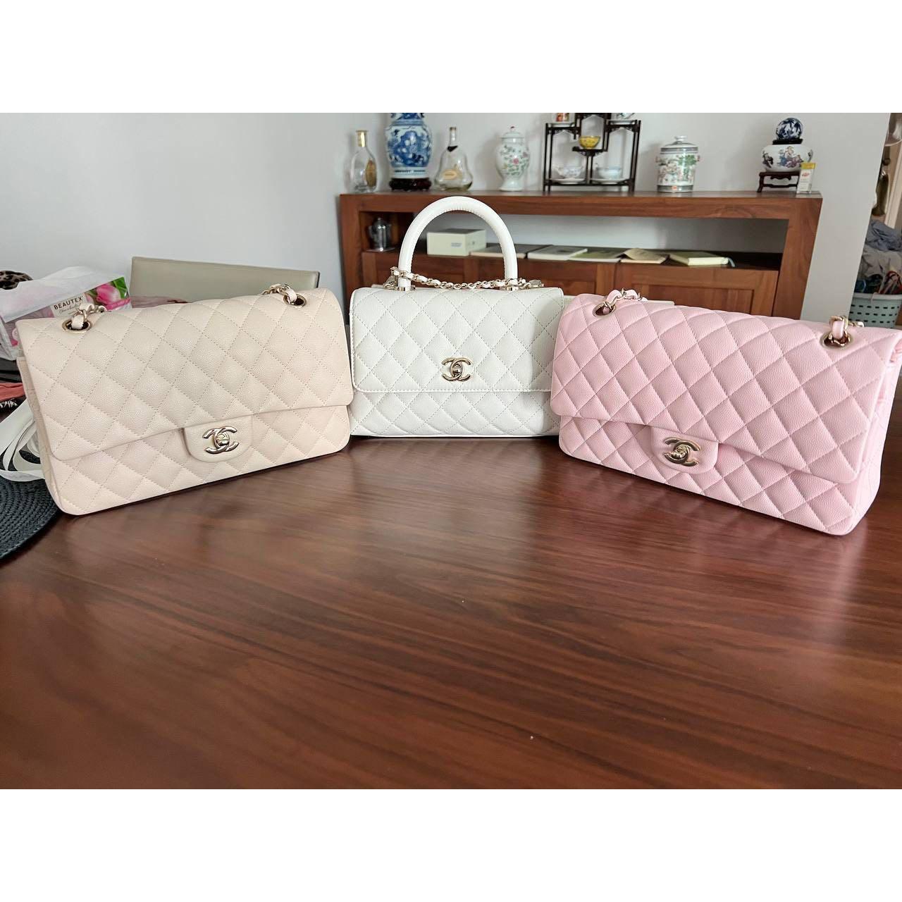21A Chanel Coco Handle white, Luxury, Bags & Wallets on Carousell