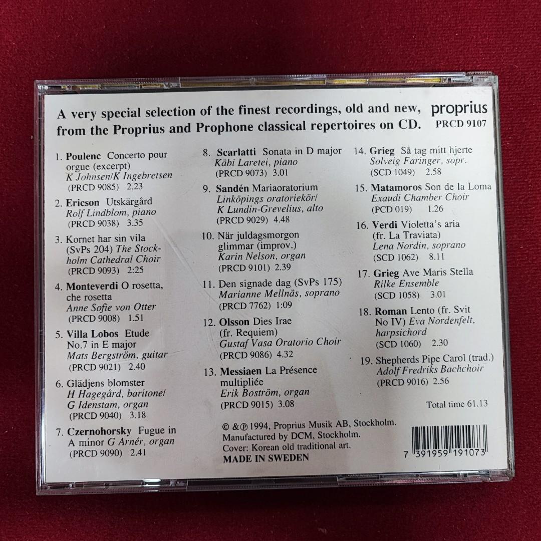90%new Classical Sampler 1994 CD•Proprius/Prophone #保存良好 新淨靚仔, 興趣及遊戲 ...