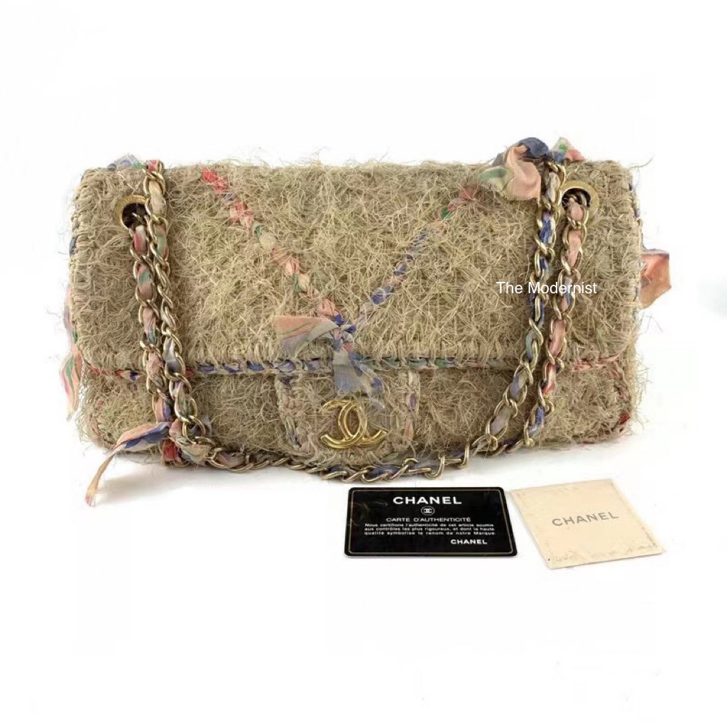 Authentic Chanel Straw Raffia Flap Bag 2010, Luxury, Bags & Wallets on ...
