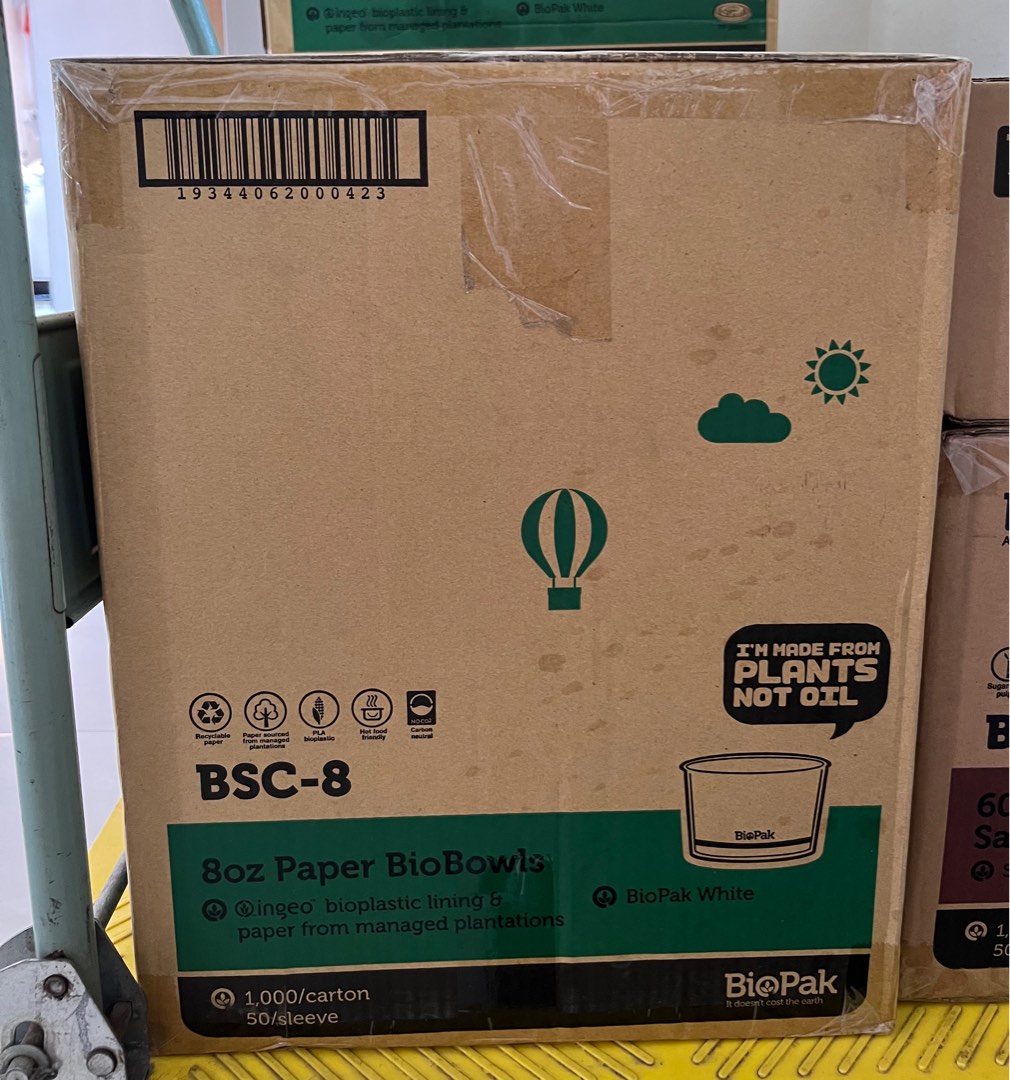 Biopak BSC-8 White Container, Food & Drinks, Other Food & Drinks on Carousell