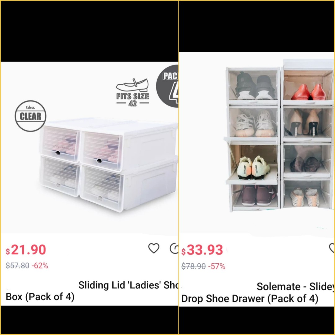 BNIB Shoe Pull Out Drawers / Sliding Drawers / Shoe Box, Furniture ...