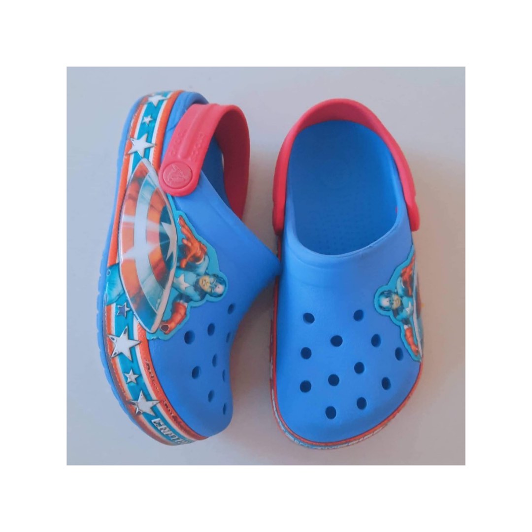 Captain America Crocs C8 - C9 / 15cm, Babies & Kids, Babies & Kids ...