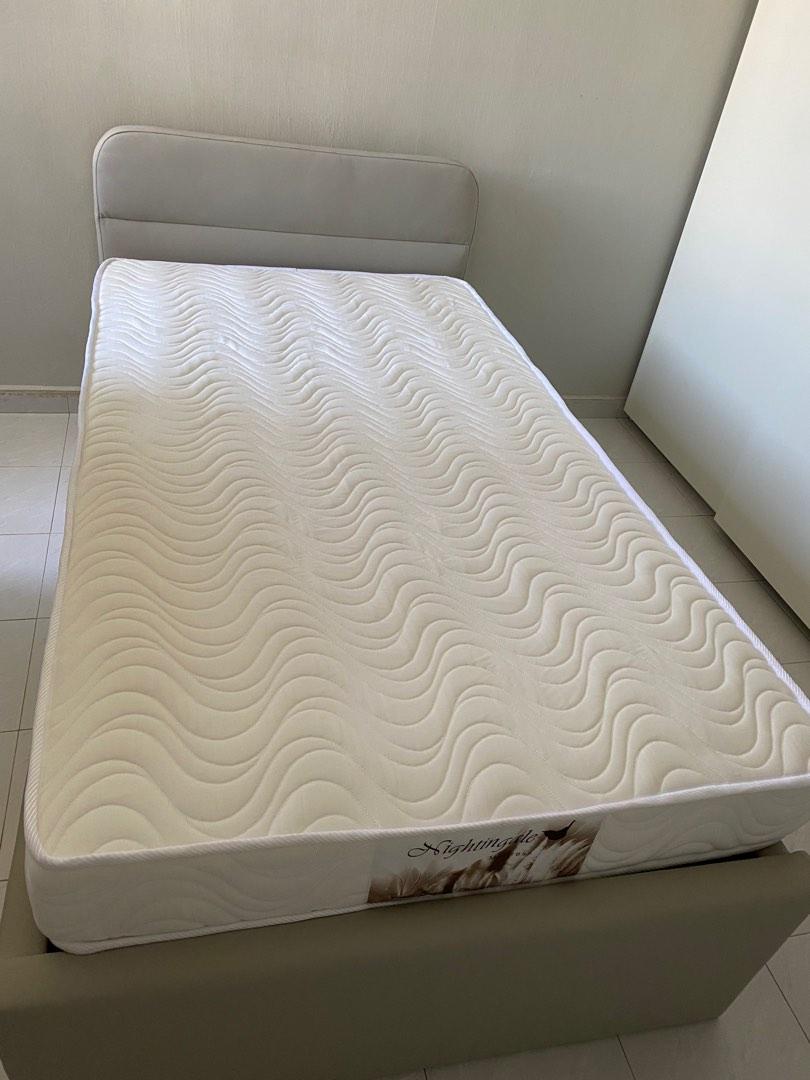 CELLINI Super single half leather pull out bed frame with mattress ...