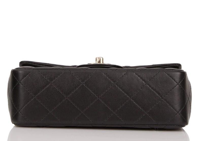 Chanel Classic Mini Rectangular Flap Bag Black Lambskin Light Gold ...