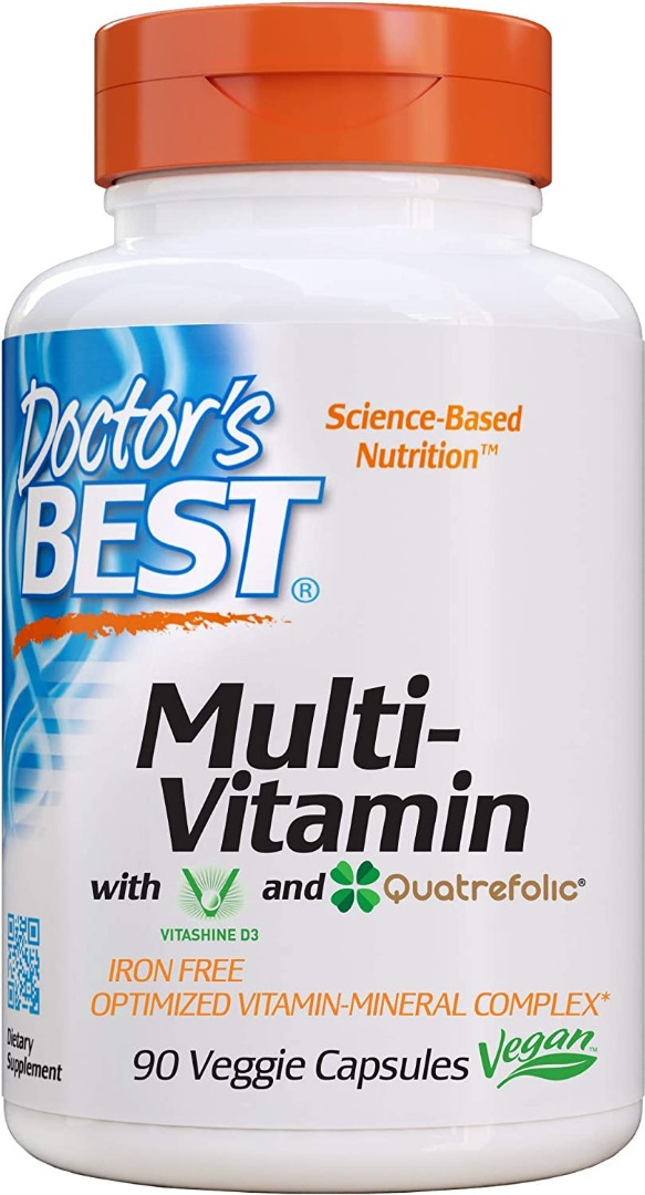 Doctor's Best, Multi-Vitamin with Vitashine D3 and Quatrefolic, Iron ...