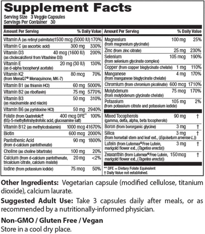 Doctor's Best, Multi-Vitamin with Vitashine D3 and Quatrefolic, Iron ...