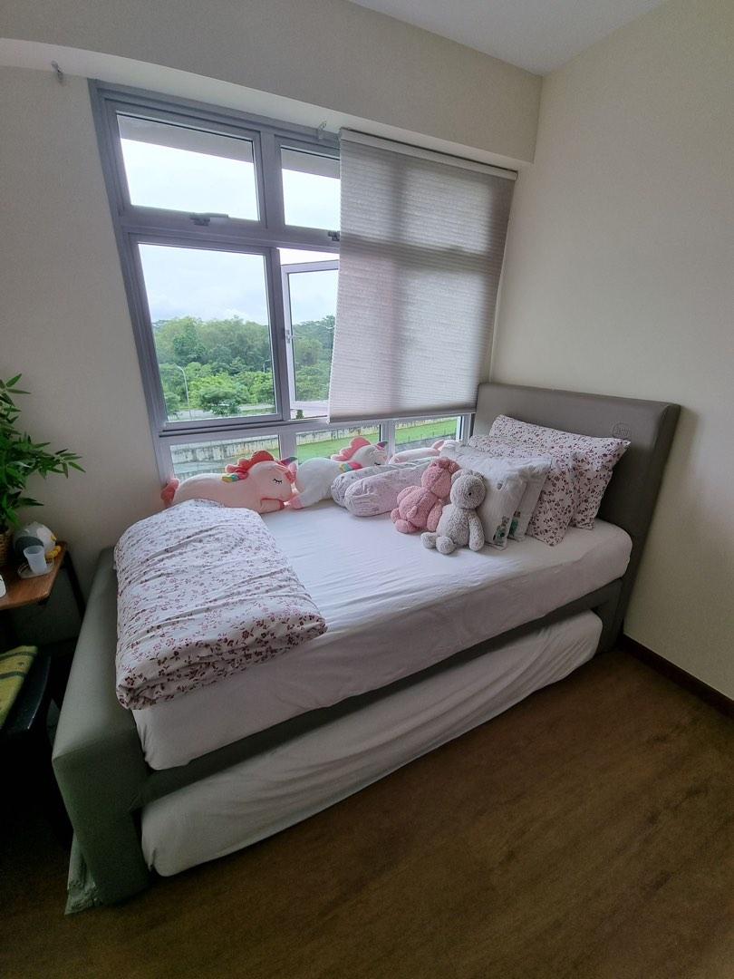 Double Super Single SERTA bed, Furniture & Home Living, Furniture, Bed ...