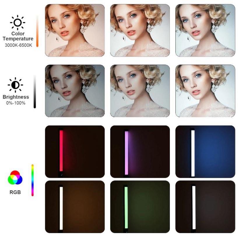 FOTO RGB Light Stick Photography LED Light Stick Bi-color 3000K-6500K ...