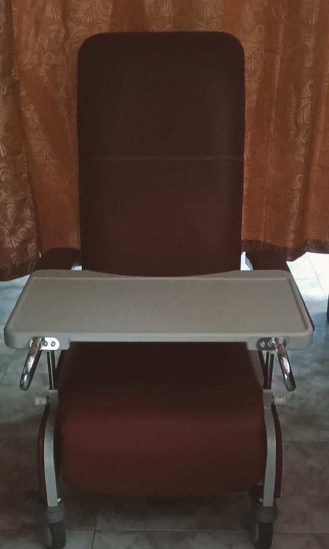 MOBILE RECLINER GERIATRIC CHAIR WITH TRAY, Furniture & Home Living ...