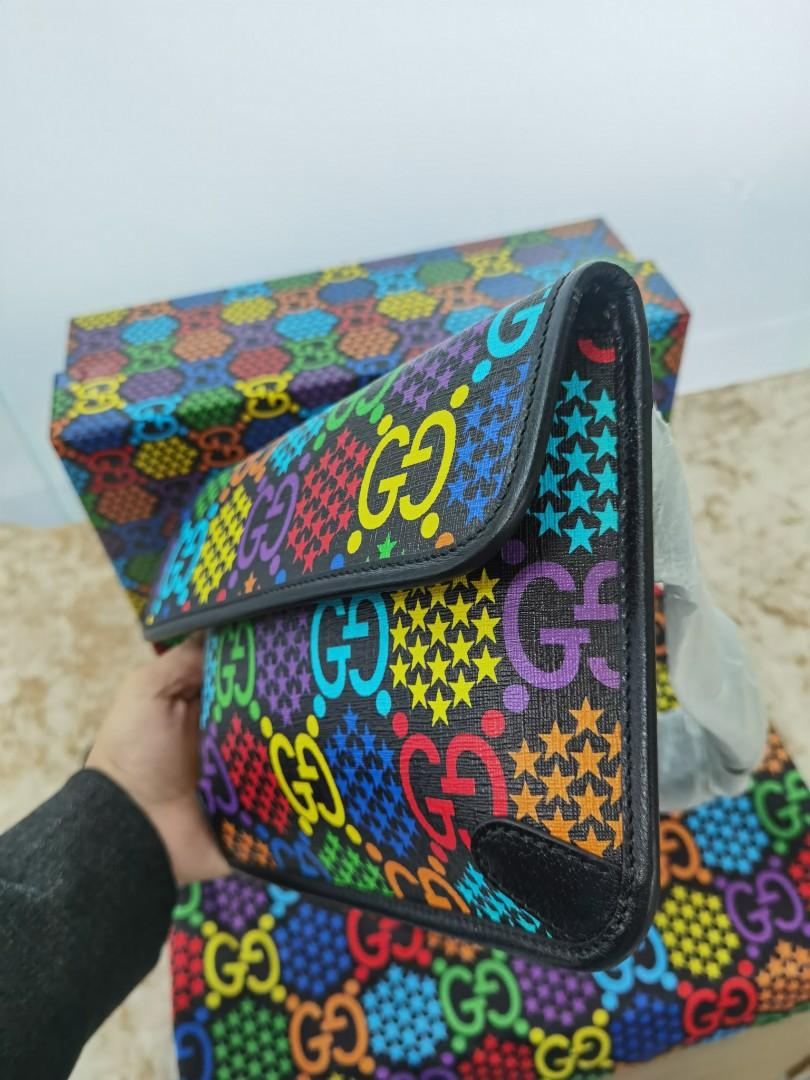GUCCI GG Supreme Psychedelic Multicolor/Black Belt Bag, Women's Fashion ...