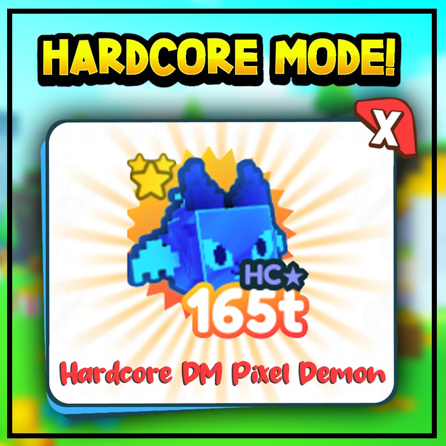Hardcore DM Pixel Demon 165t Damage Pet Simulator X petsimx, Video Gaming, Gaming Accessories ...