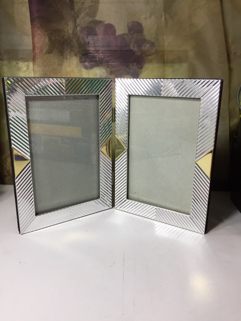 High Quality Dual Picture Photo Frame - Silver and Gold Tone, Furniture ...