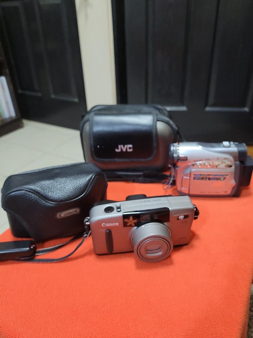 JVC video camera and CANON camera, Photography, Video Cameras on Carousell
