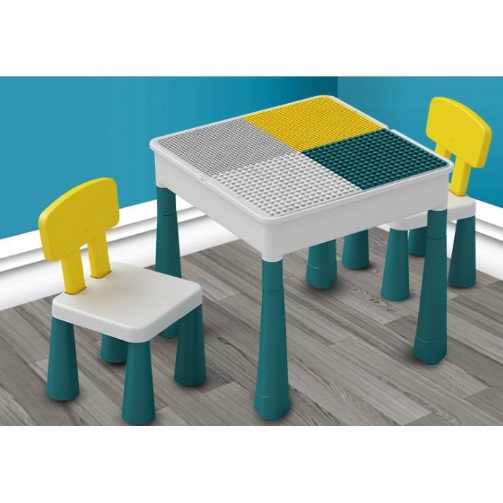 Kids Block Table Chair Set Lego Puzzle Toys Storage Children Drawing ...
