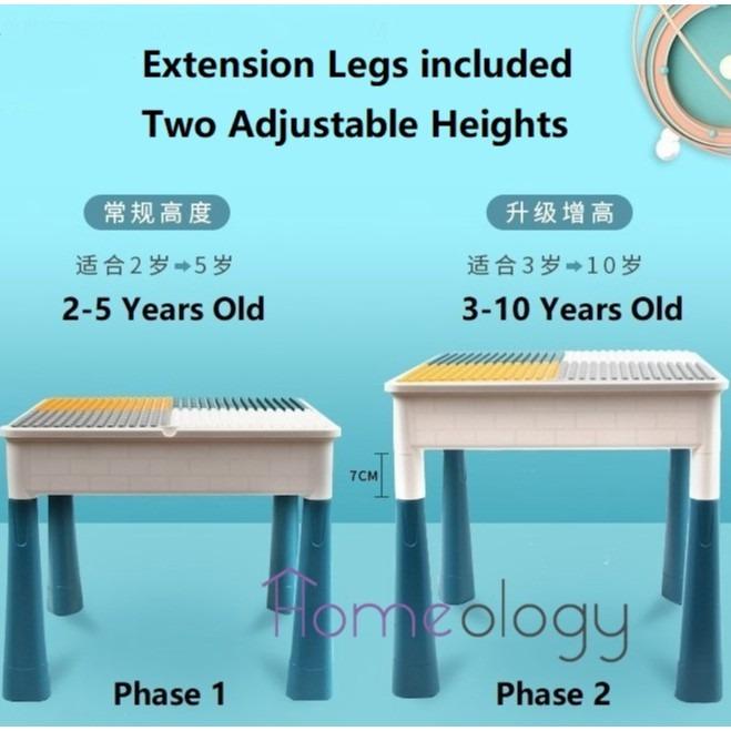 Kids Block Table Chair Set Lego Puzzle Toys Storage Children Drawing ...